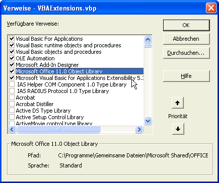 Erweitern der VBA-Entwicklungsumgebung - Access im Unternehmen