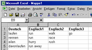 Mehrsprachige Vokabeldatenbank - Access im Unternehmen