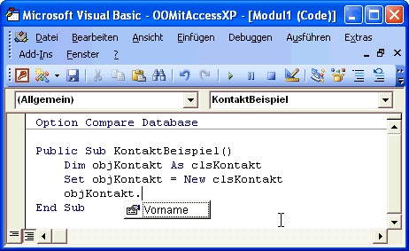 Objektorientiertes Programmieren mit Klassen - Access im Unternehmen