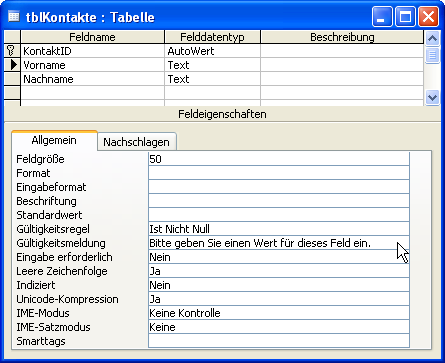 Validierung von Daten - Access im Unternehmen