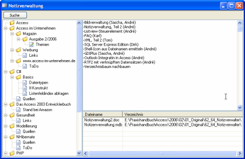 Notizverwaltung, Teil 2 - Access im Unternehmen
